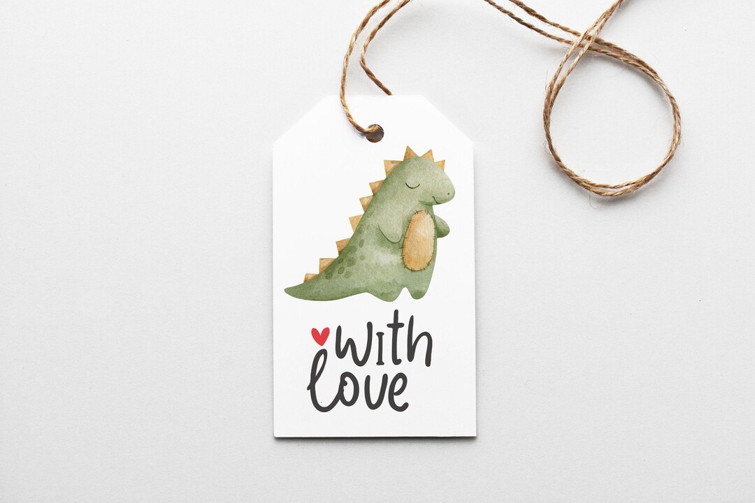 Baby Dinosaur PRINTED Gift Tags With String, Birthday Gift Tags, Shower ...