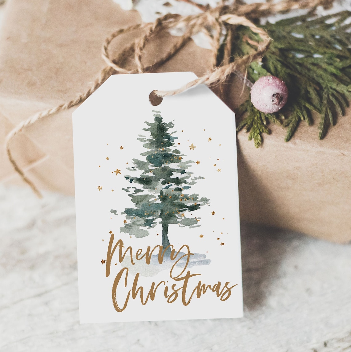 Gold Christmas Tree Gift Tag Christmas Gift Tag Gift Tags - Etsy
