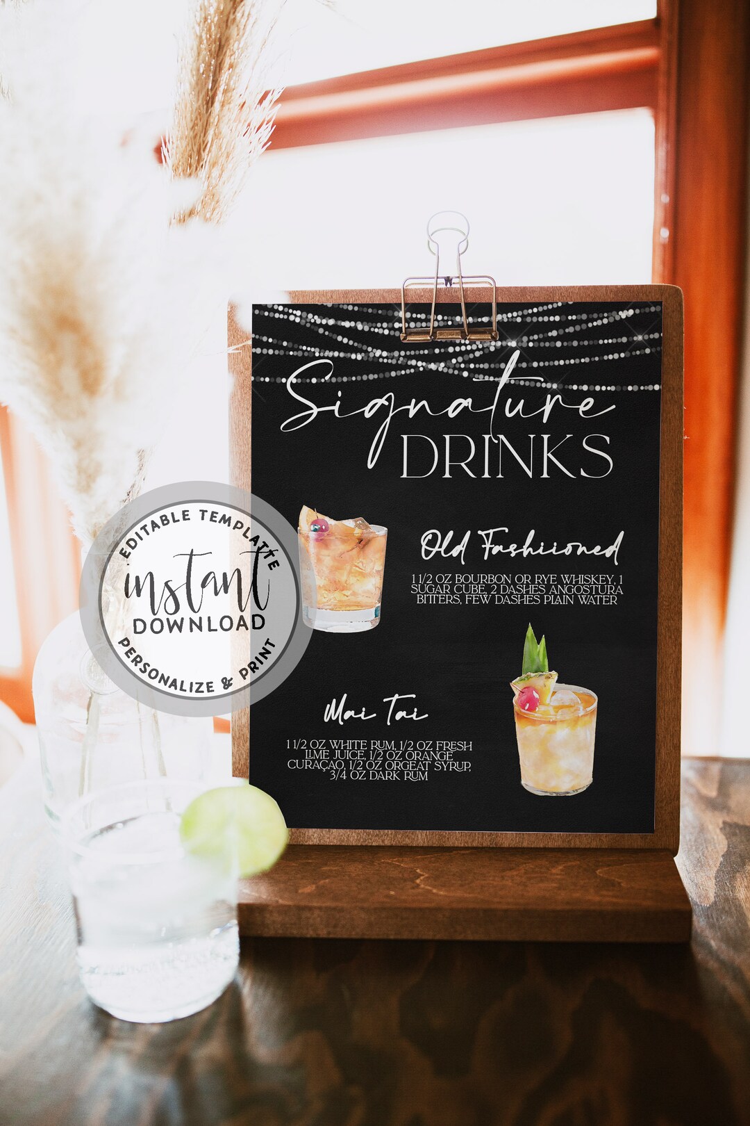 Signature Drink Sign Wedding, Wedding Bar Sign, Custom Chalkboard ...