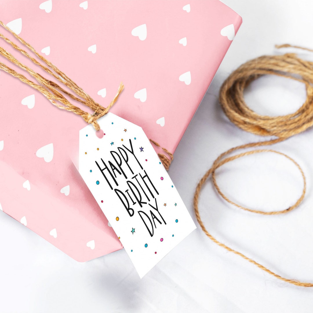 Happy Birthday Gift Tags, PRINTED Birthday Tags With String, Birthday ...