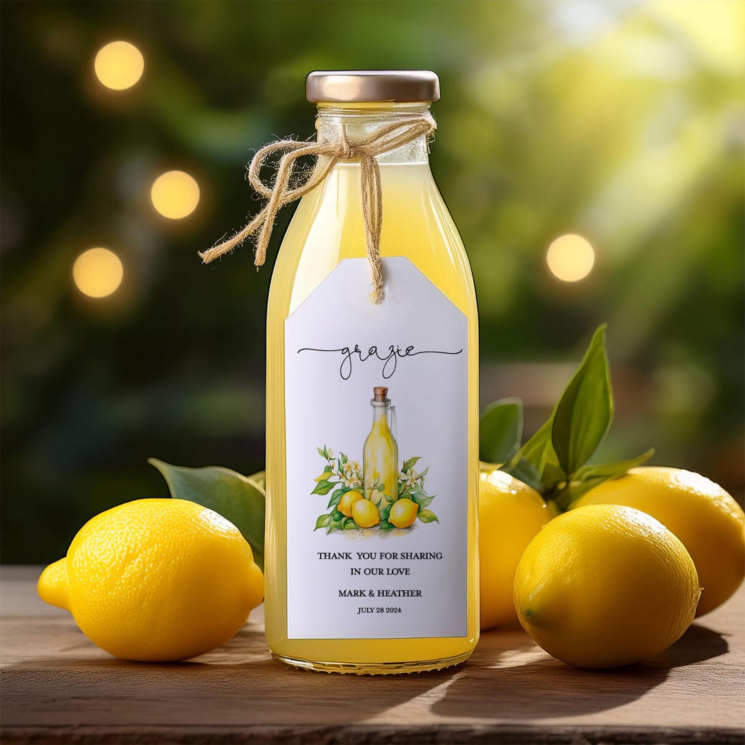 Lemon Thank You Gift Tags | Printed Favor Tags With String | Bridal ...