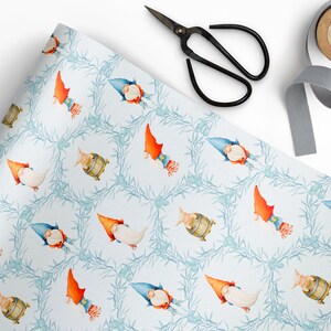 Gnome Christmas Wrapping Paper Sheets Roll, Holiday Gift Wrap, Thick ...