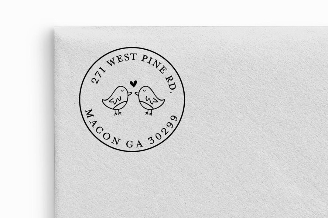 Love Birds Self Inking Return Address Stamp Wedding, Personalized ...