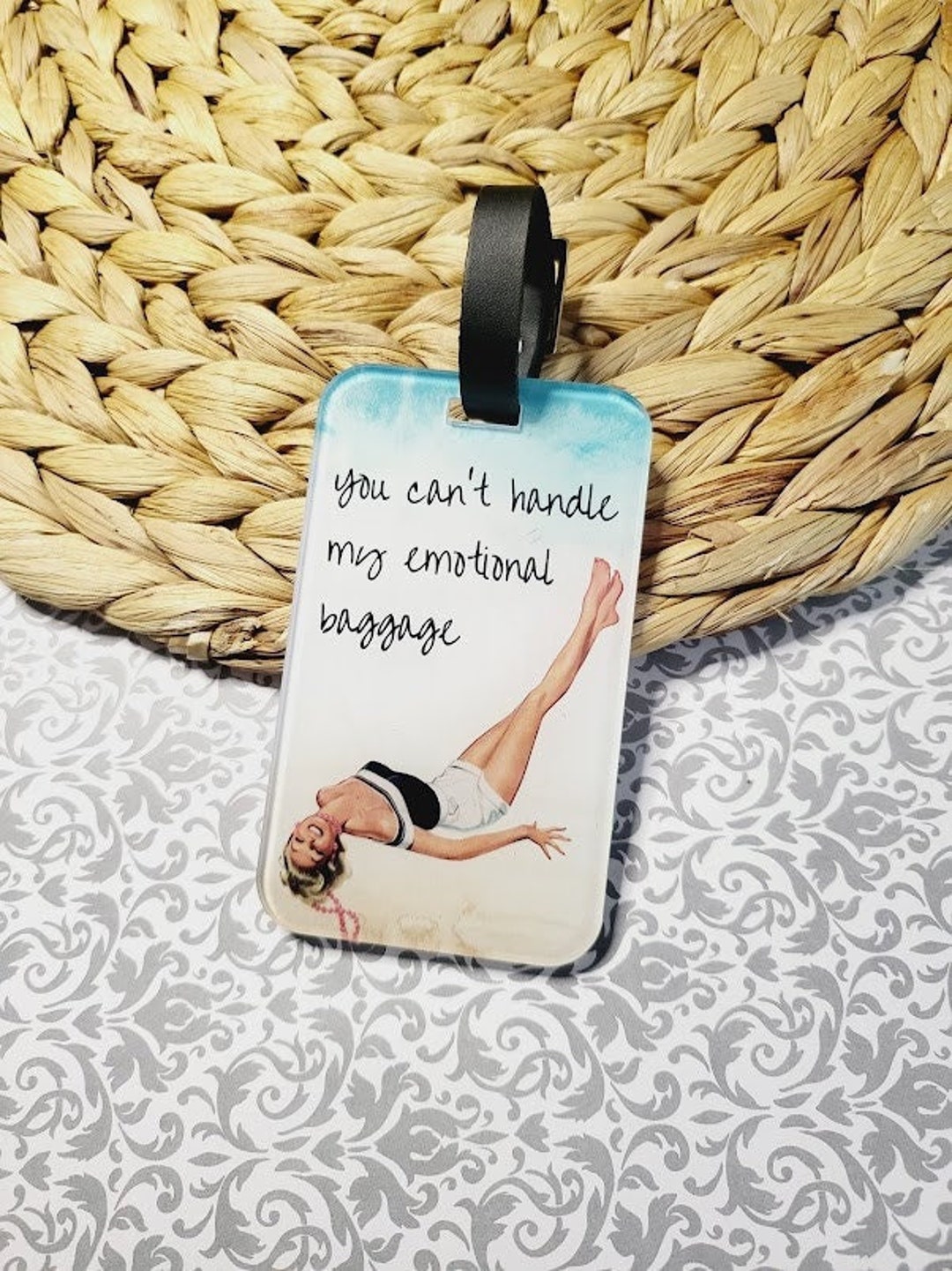 You Can't Handle My Emotional Baggage Retro Women Luggage Tag, Fun ...