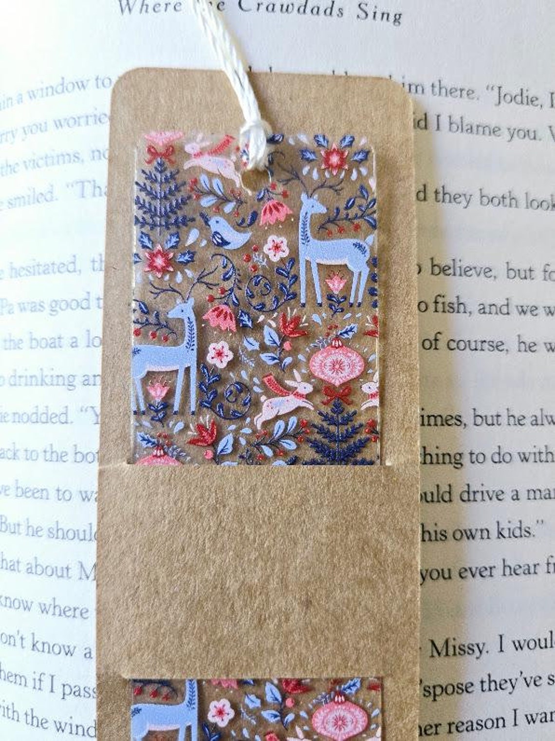 Christmas Deer Bookmark With Tassel, Holiday Acrylic Bookmarks, Book ...