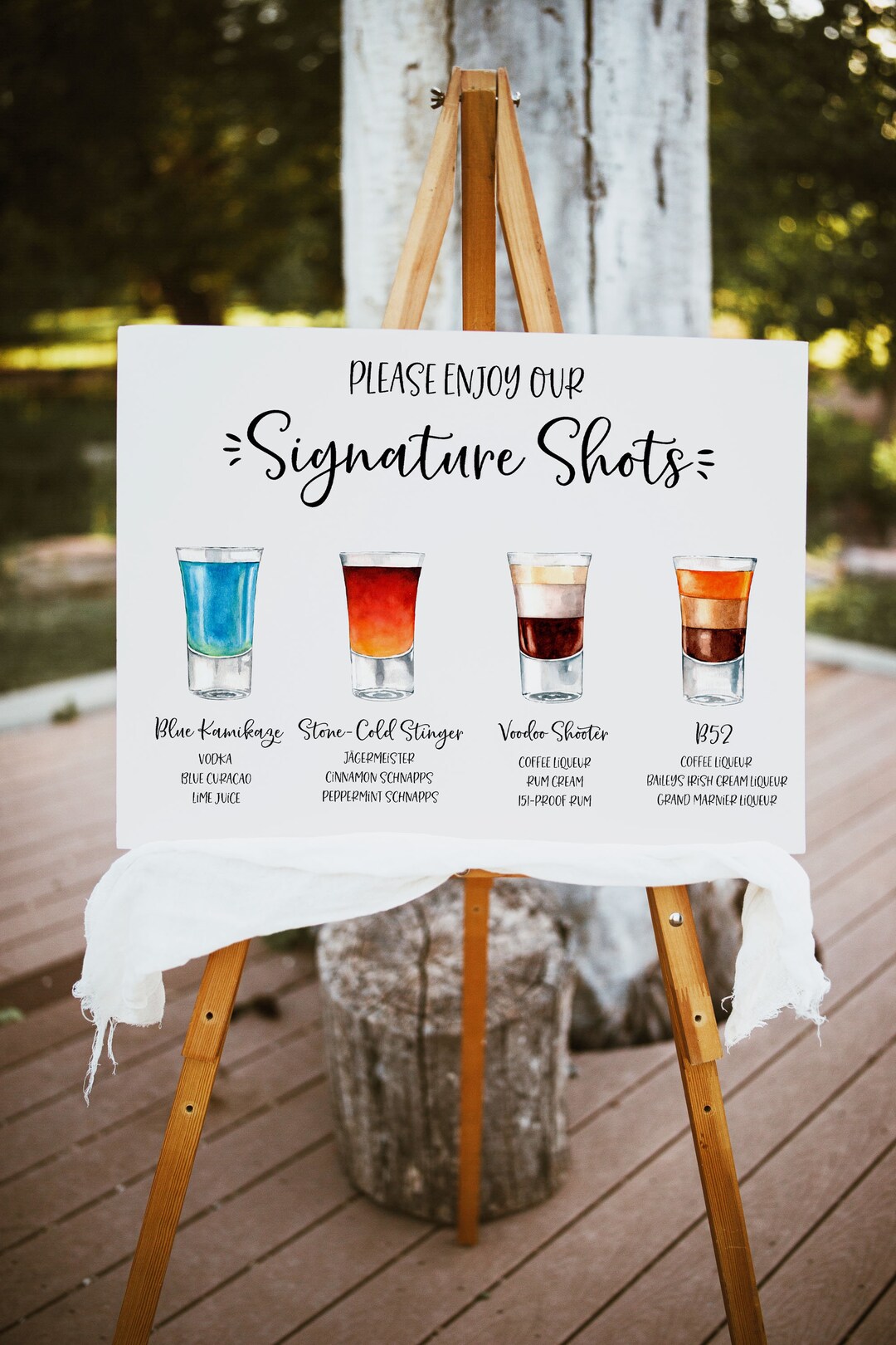 Signature Shots Drinks Sign Wedding Signature Drink Sign Wedding ...