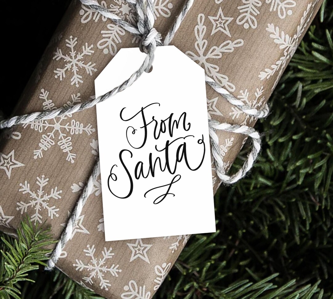 Christmas Gift Tag, From Santa Gift Tag, Christmas Gift Tag, Holiday ...