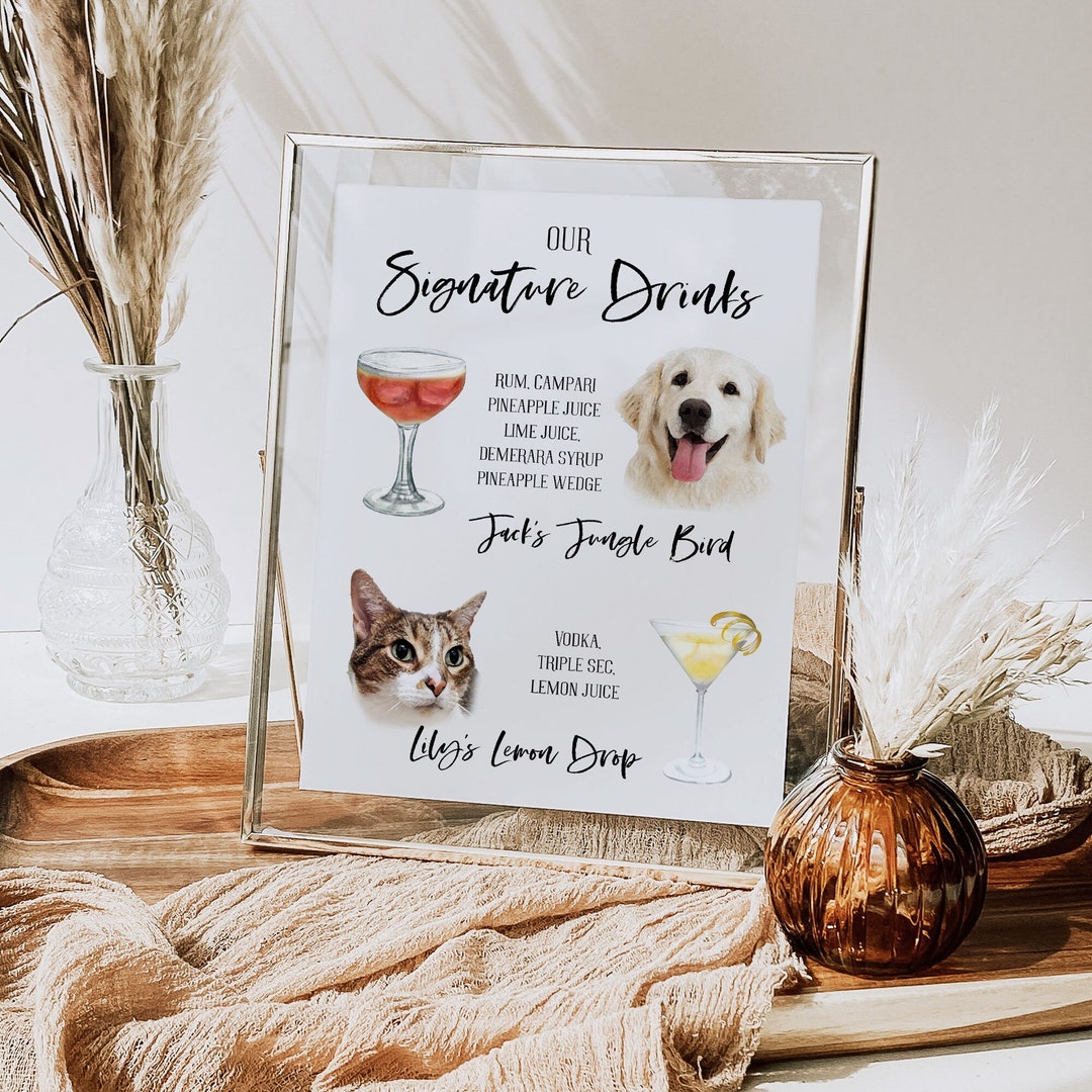 Signature Pet Cocktail Sign, Signature Pet Drinks, Signature Pets ...