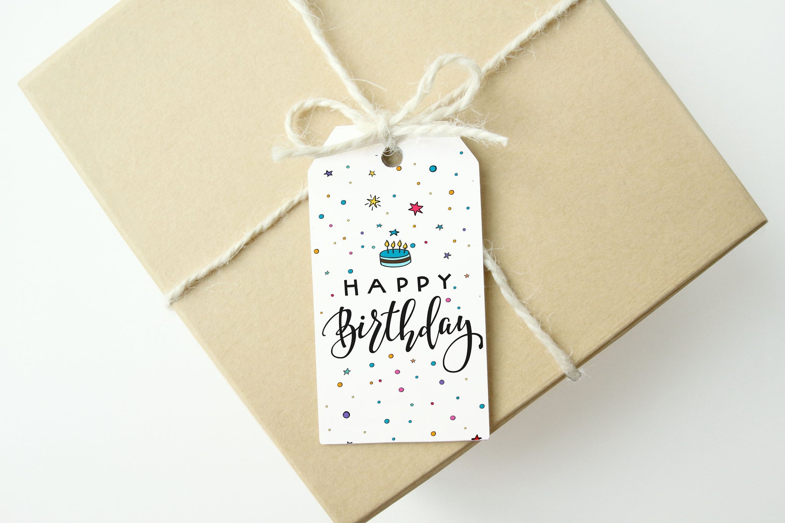 Happy Birthday Gift Tag, PRINTED Gift Tags With String, Favor Tags ...