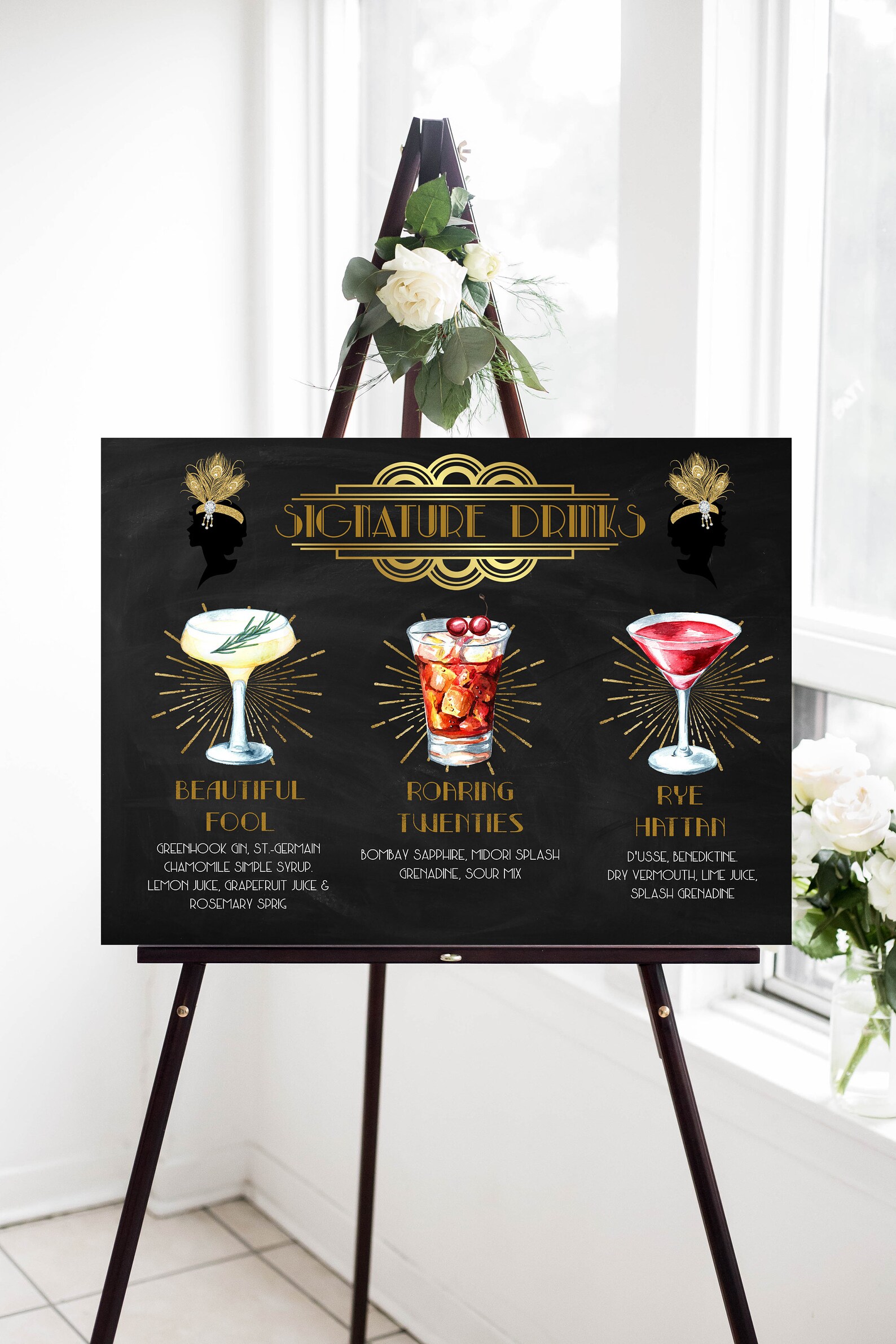 Art Deco Signature Drinks Sign Wedding Signature Drinks Sign - Etsy Canada