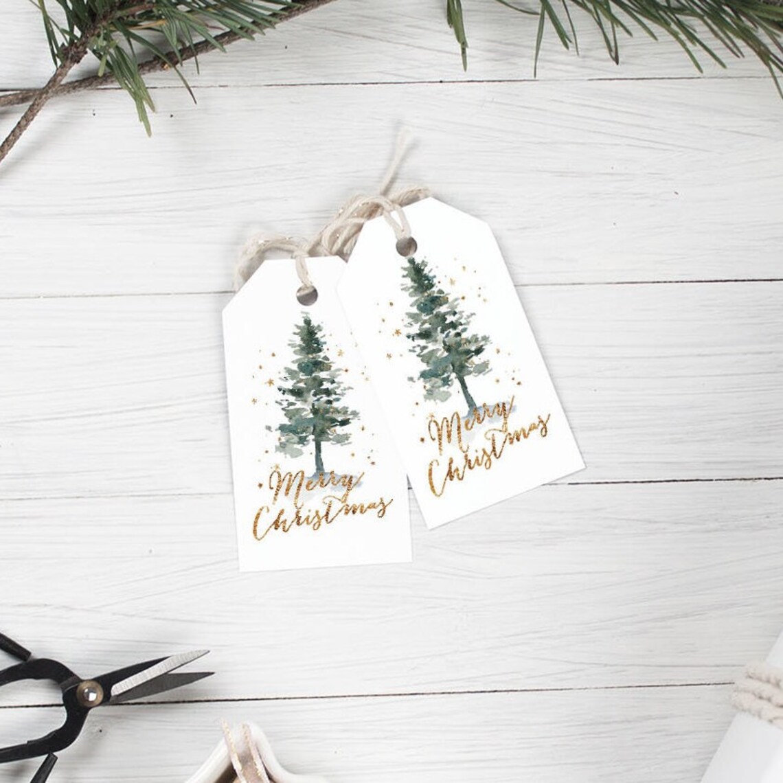 Gold Christmas Tree Gift Tag Christmas Gift Tag Gift Tags - Etsy