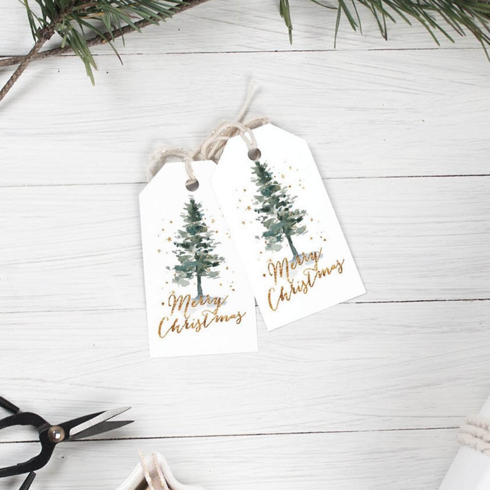 Gold Christmas Tree Gift Tag Christmas Gift Tag Gift Tags - Etsy