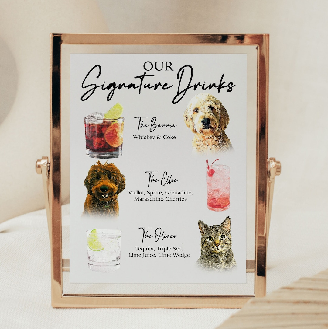 Pet Signature Drink Signwedding Pet Signature Cocktail Sign Drink Sign ...