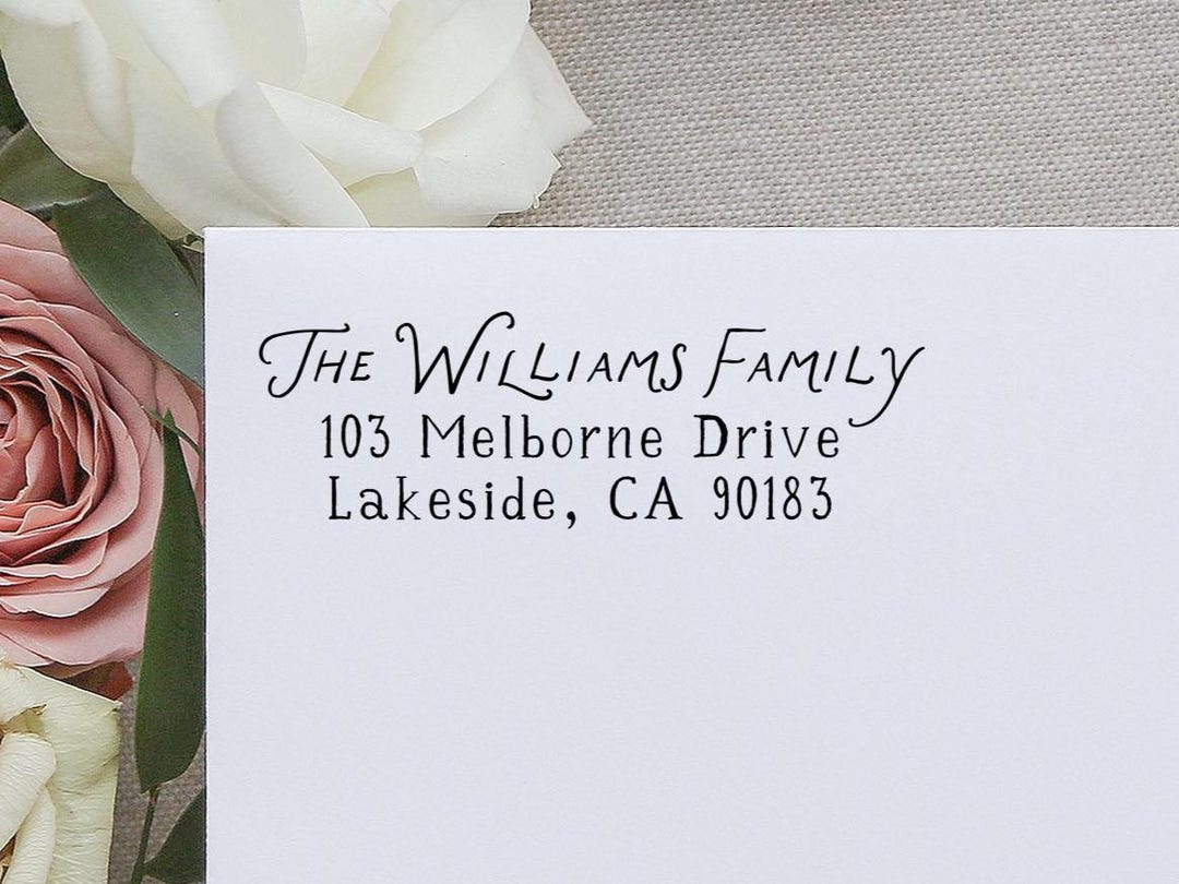 Calligraphy Return Address Stamp: Personalized Self-inking or Wood - Etsy