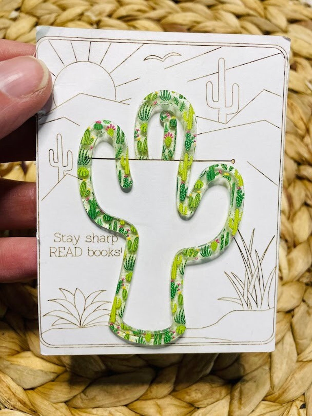 Cactus Acrylic Bookmark, Unique Bookmark, Handmade Bookmark, Book ...