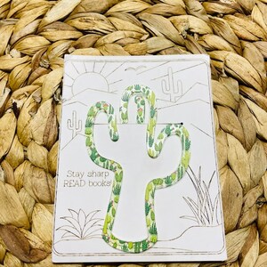Cactus Acrylic Bookmark, Unique Bookmark, Handmade Bookmark, Teacher ...