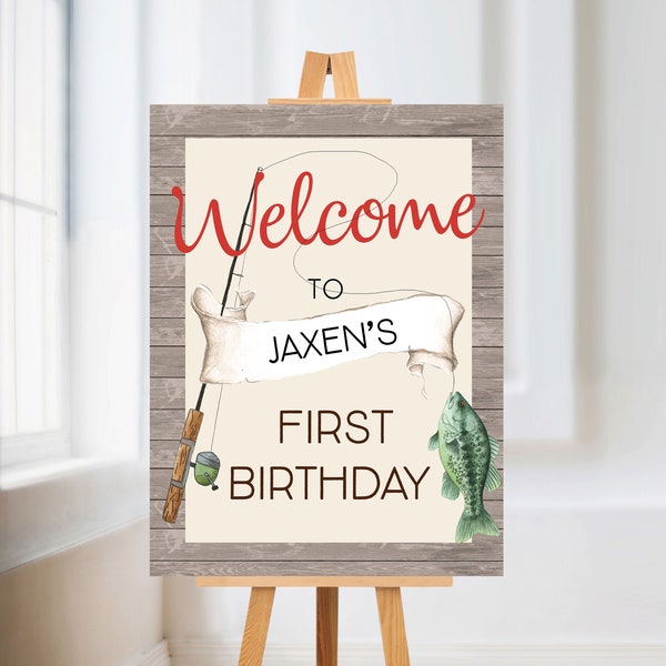First Birthday Fishing Sign - Etsy