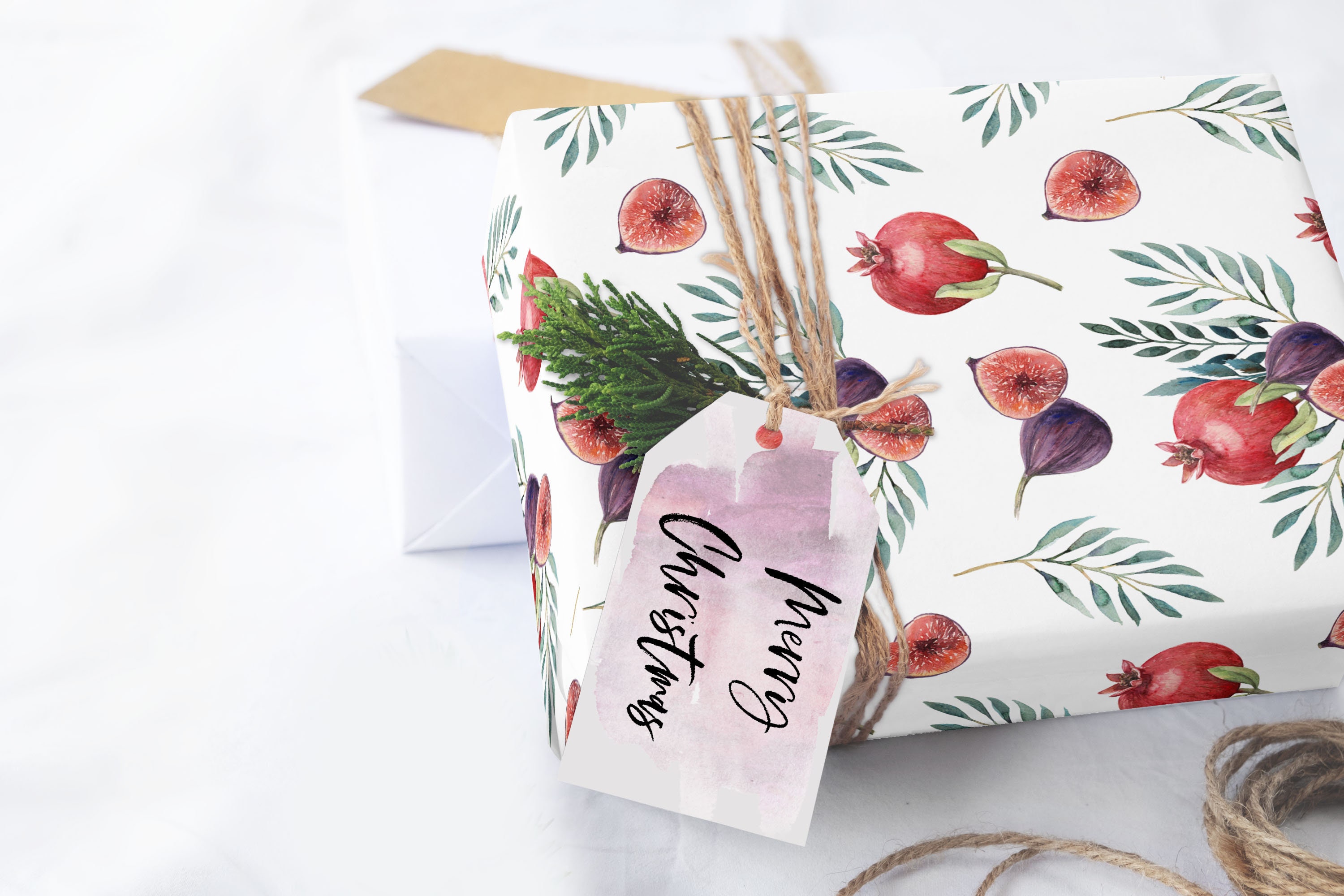 Fruit Fig Christmas Wrapping Paper Sheets Wrapping Paper | Etsy