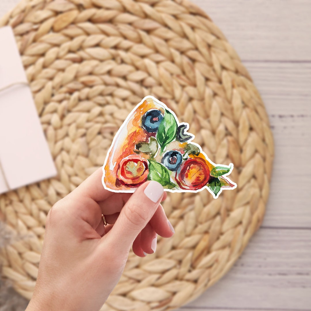 Pizza Sticker, Fast Food Stickers, Waterproof Vinyl Decals, Laptop ...