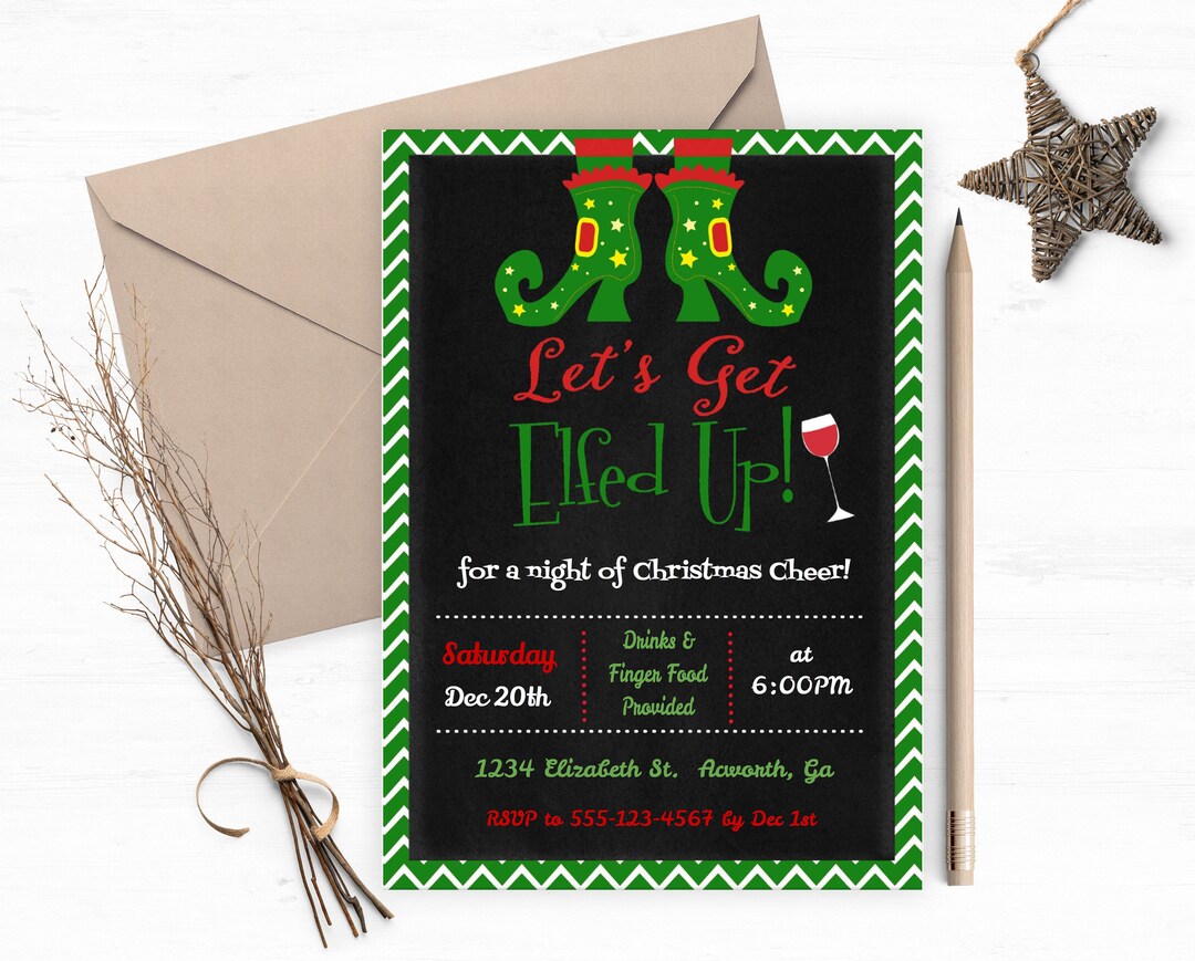 Elf Christmas Invitation PRINTABLE Christmas Party Invitation Christmas ...