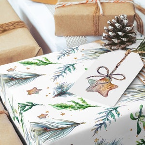 Rustic Christmas Wrapping Paper Sheets Roll, Holiday Gift Wrap, Thick ...