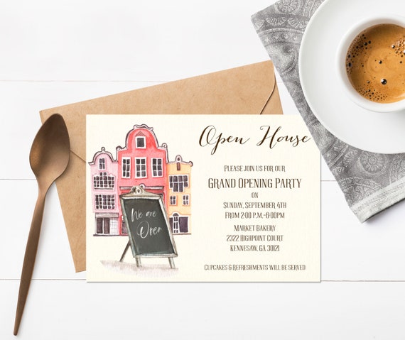 Open for Business Invitation Business Open House Grand - Etsy