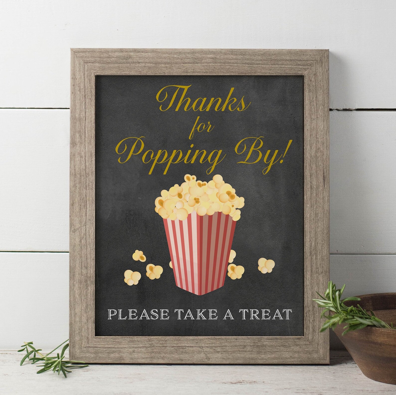 Popcorn Sign Treat Sign Thanks for Popping By Baby Shower - Etsy