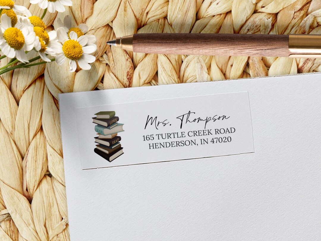 Books Address Labels, Book Lover Return Address Label, Gift for Reader ...