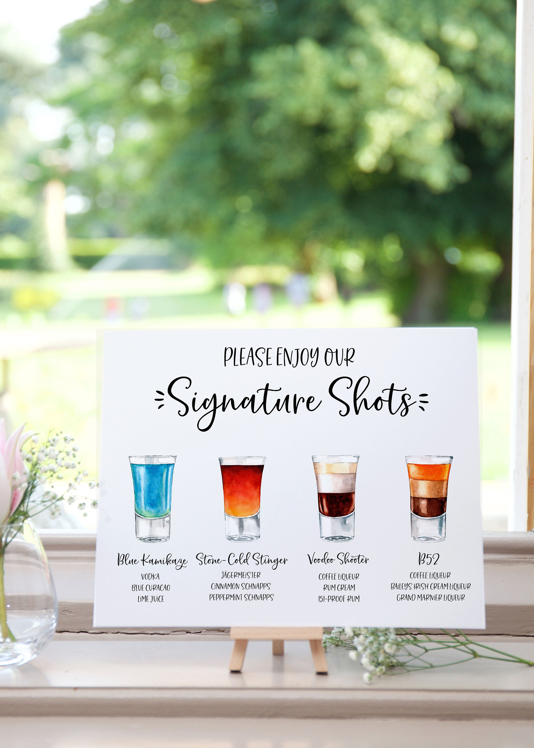 Signature Shots Drinks Sign Wedding Couples Cocktail Sign - Etsy