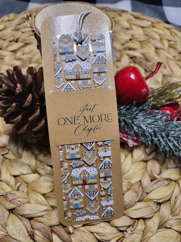 Christmas Gingerbread House Bookmark With Tassel, Holiday Bookmarks ...