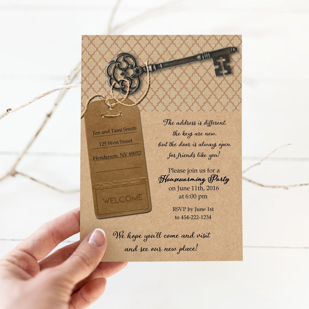 Key Housewarming Invitation Printable, Housewarming Party Invitation ...