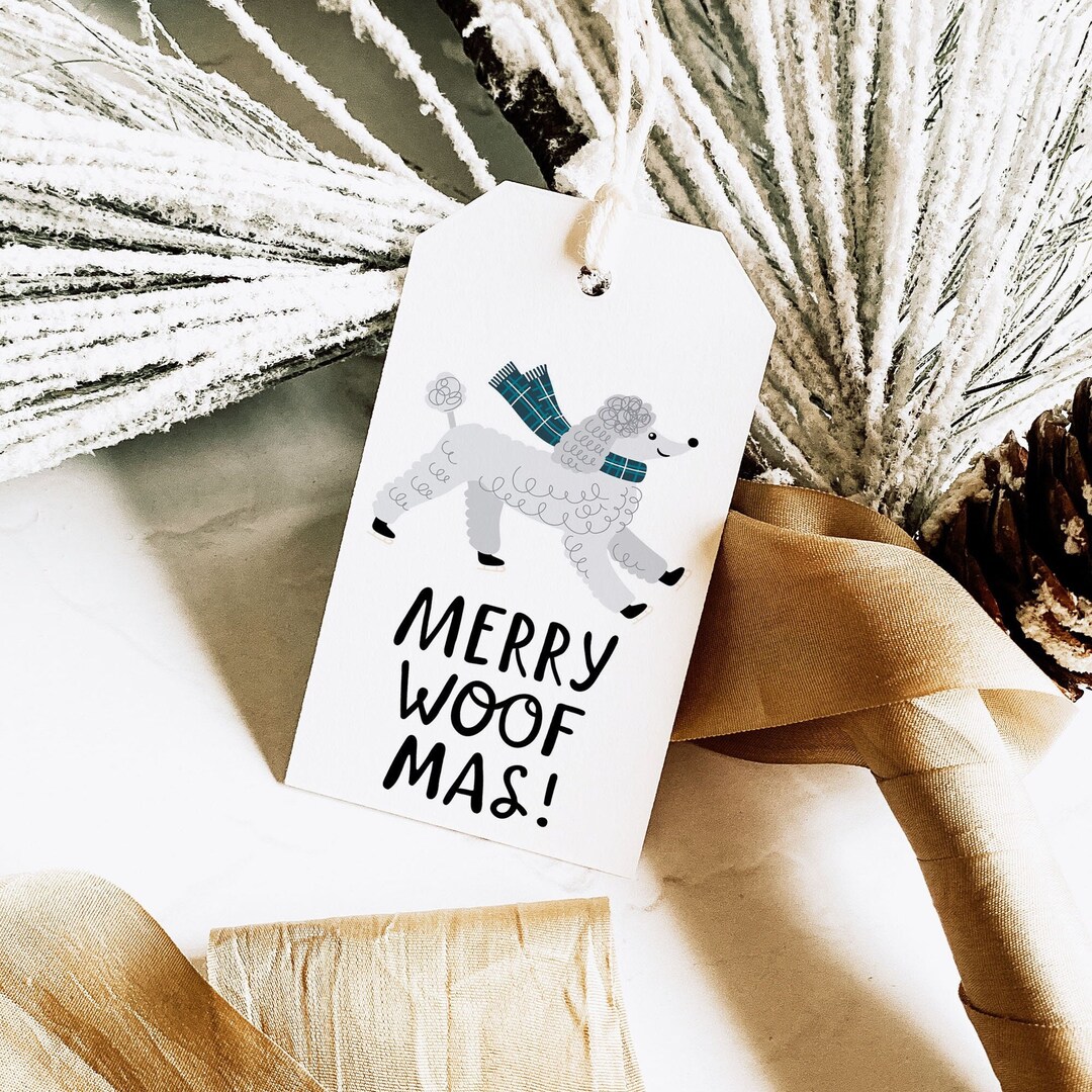Poodle Dog Gift Tag Pet Christmas Gift Tag Gift Tags With - Etsy
