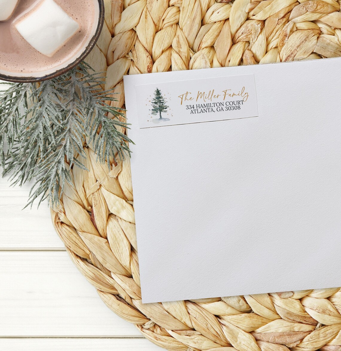 Christmas Tree Return Address Sticker, 3 X 1 Inch Return Address Label ...