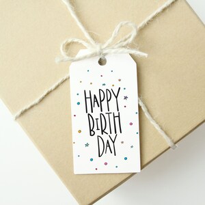 Happy Birthday Gift Tags, PRINTED Birthday Tags With String, Birthday ...