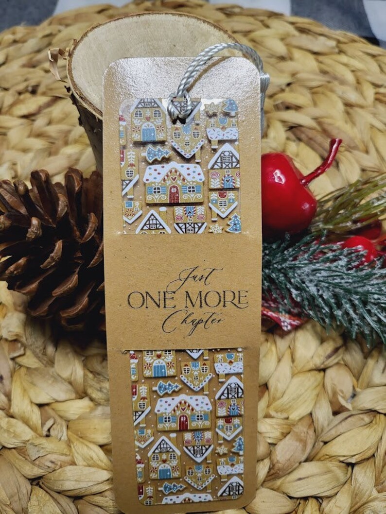 Christmas Gingerbread House Bookmark With Tassel, Holiday Bookmarks ...