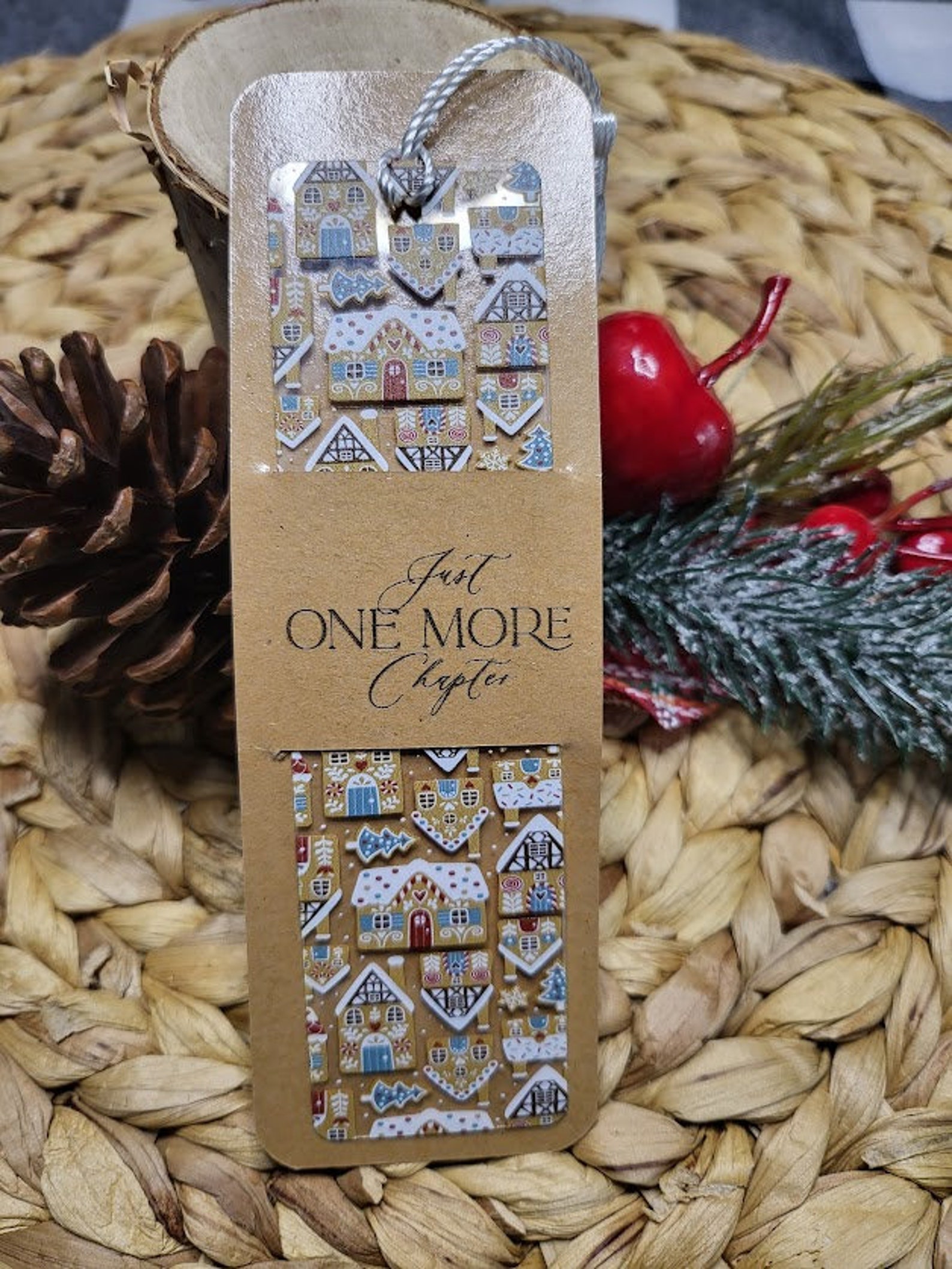 Christmas Gingerbread House Bookmark With Tassel, Holiday Bookmarks ...