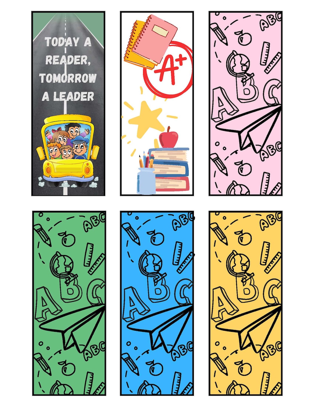 Printable Children's Bookmarks - Etsy