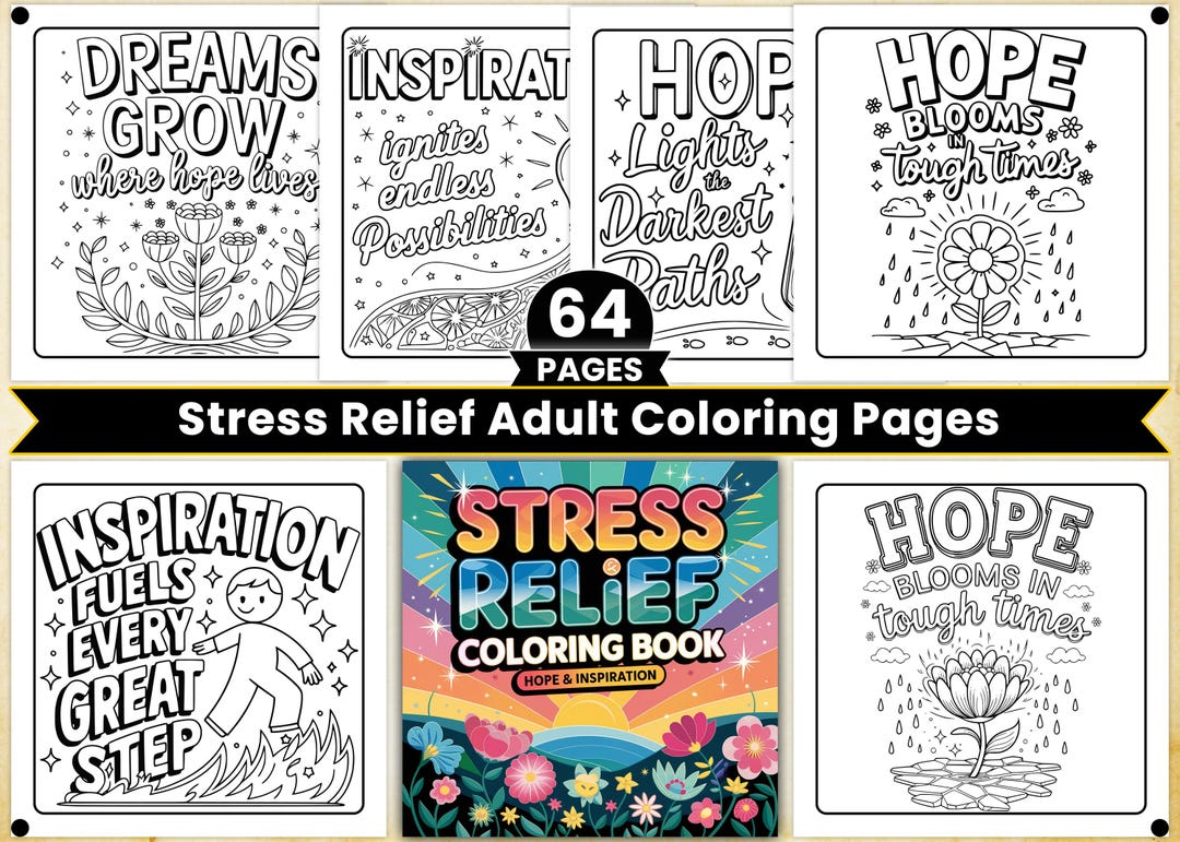 Hope & Inspiration Adult Coloring Pages, Uplifting Grown - up Coloring ...