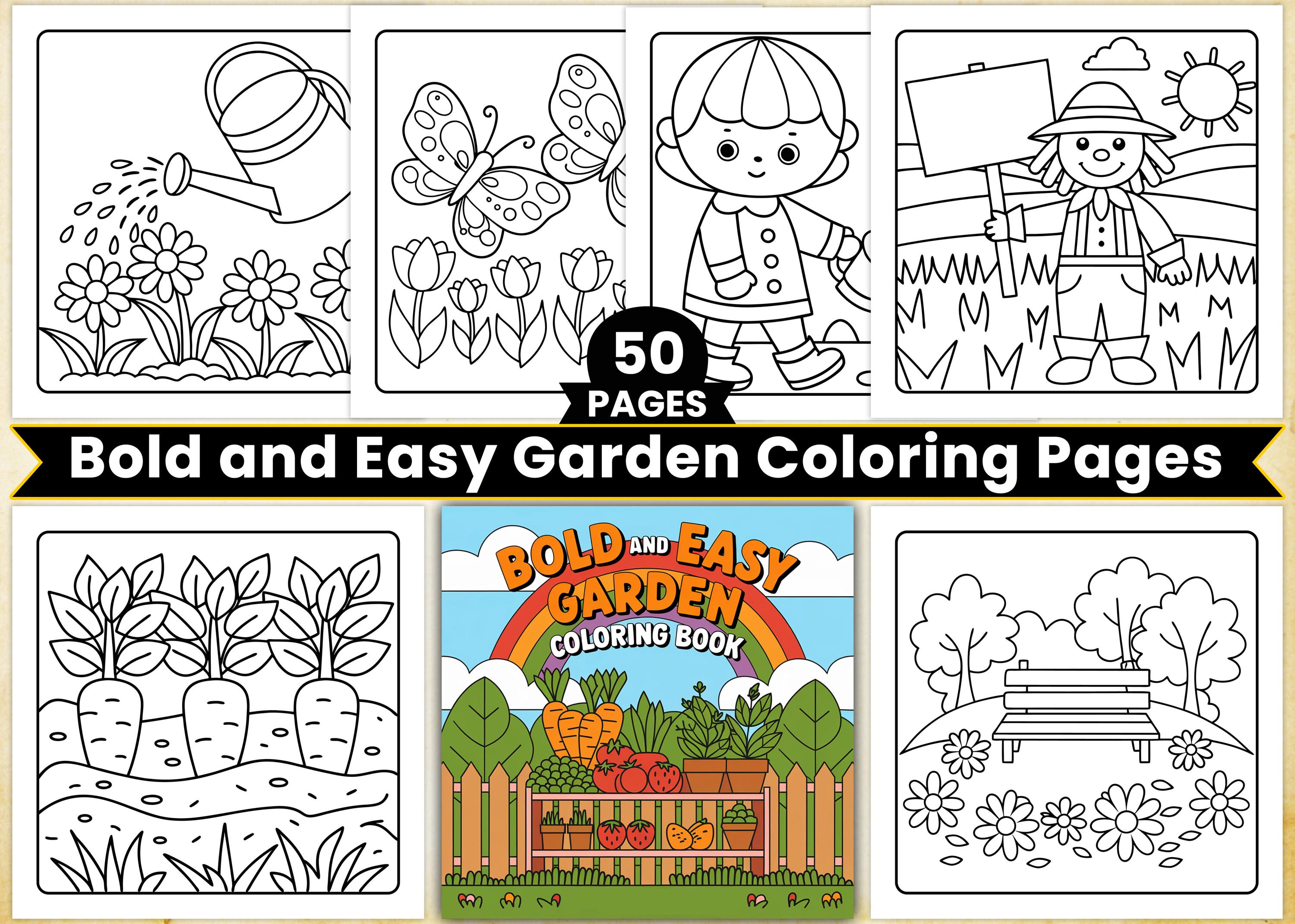Bold & Easy Garden Coloring Pages - for All Ages - Ideal Garden ...