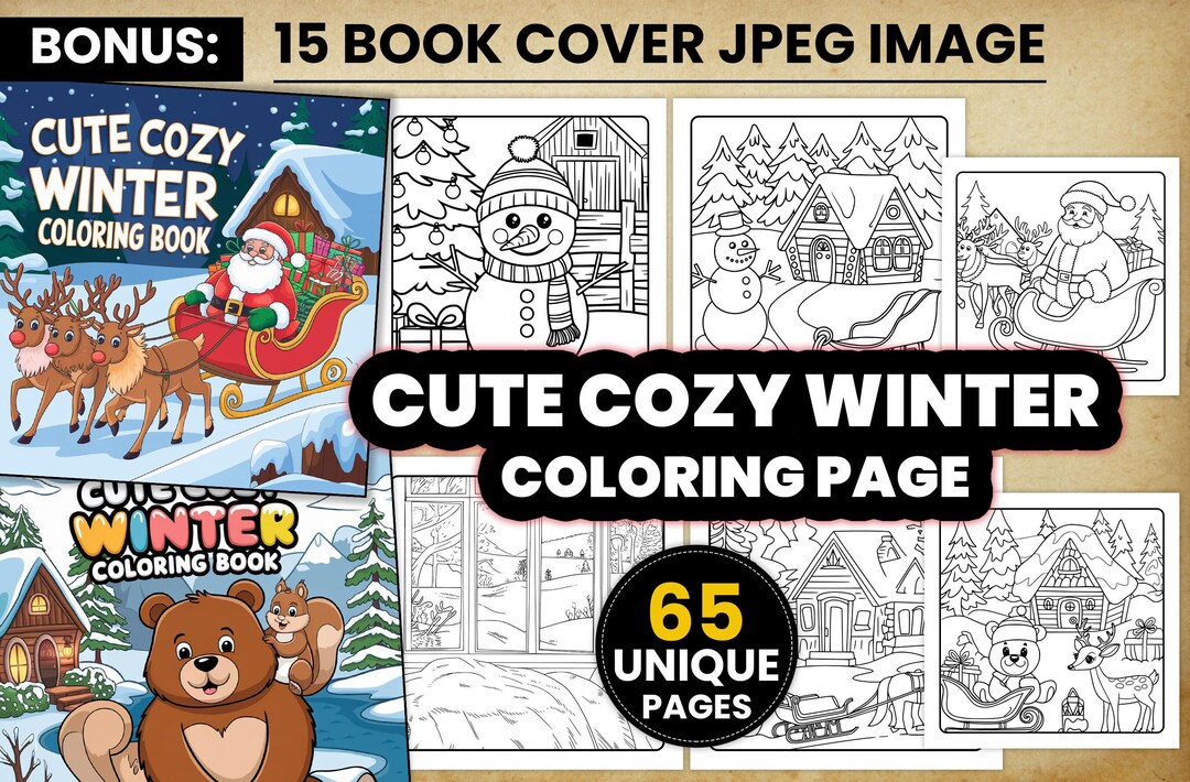Cute Cozy Winter Coloring Page, Adorable Winter Coloring Pages ...