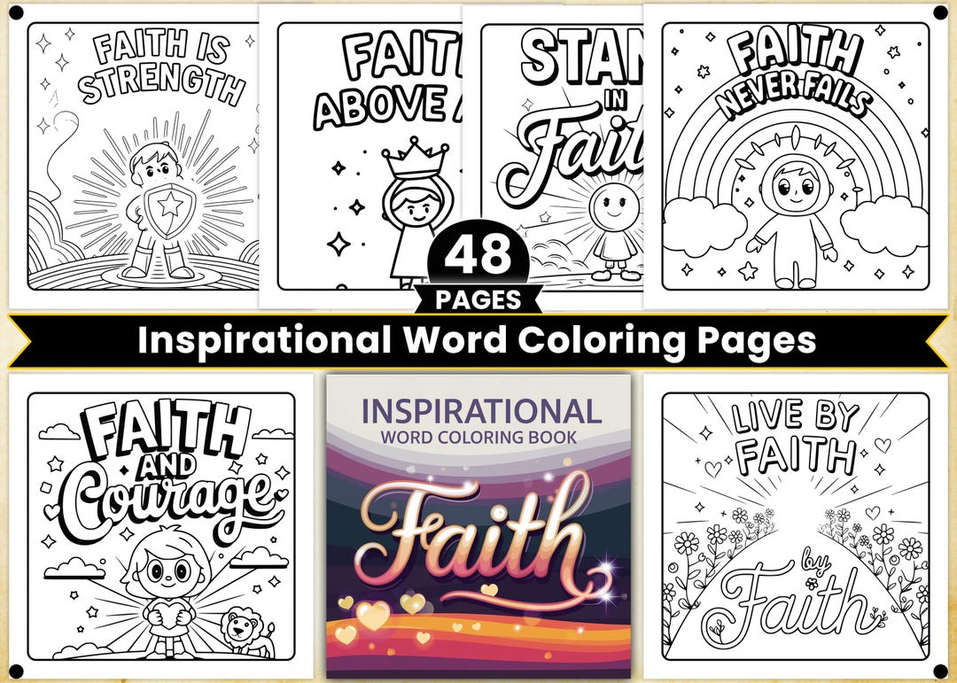 Faith Inspirational Word Coloring Pages - Perfect for Believers ...