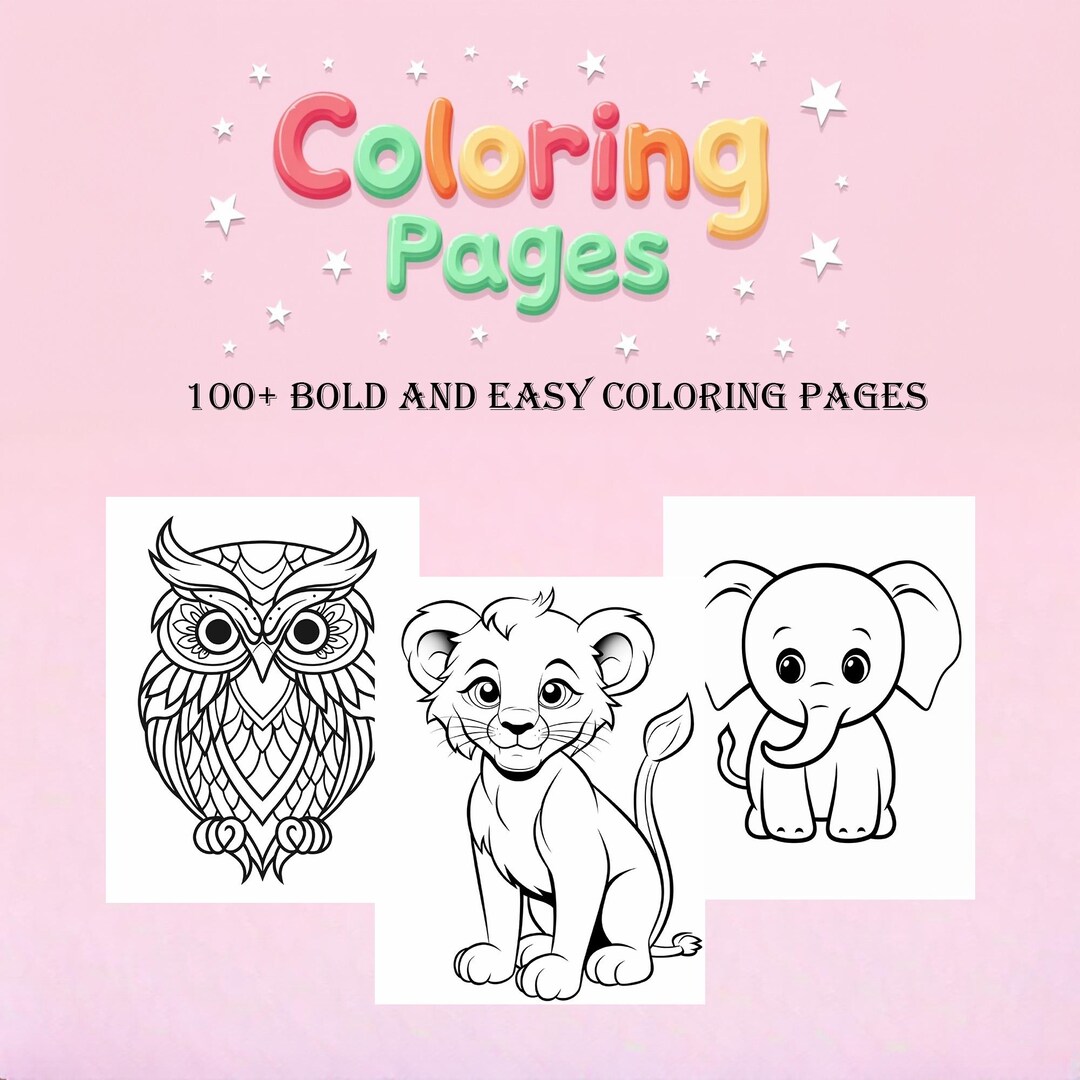 Bold and Easy Coloring Pages for Kids, Simple Designs, Fun Coloring ...
