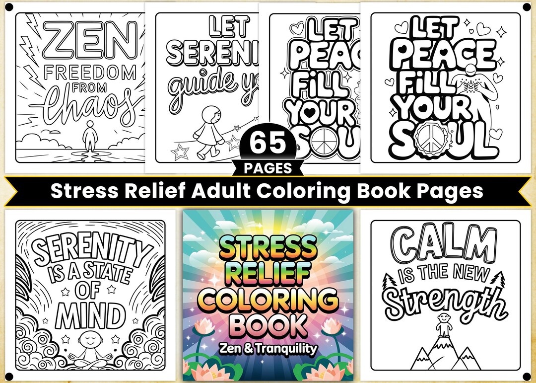 Stress Relief Adult Coloring Book Pages, Relaxing Adult Coloring Pages ...