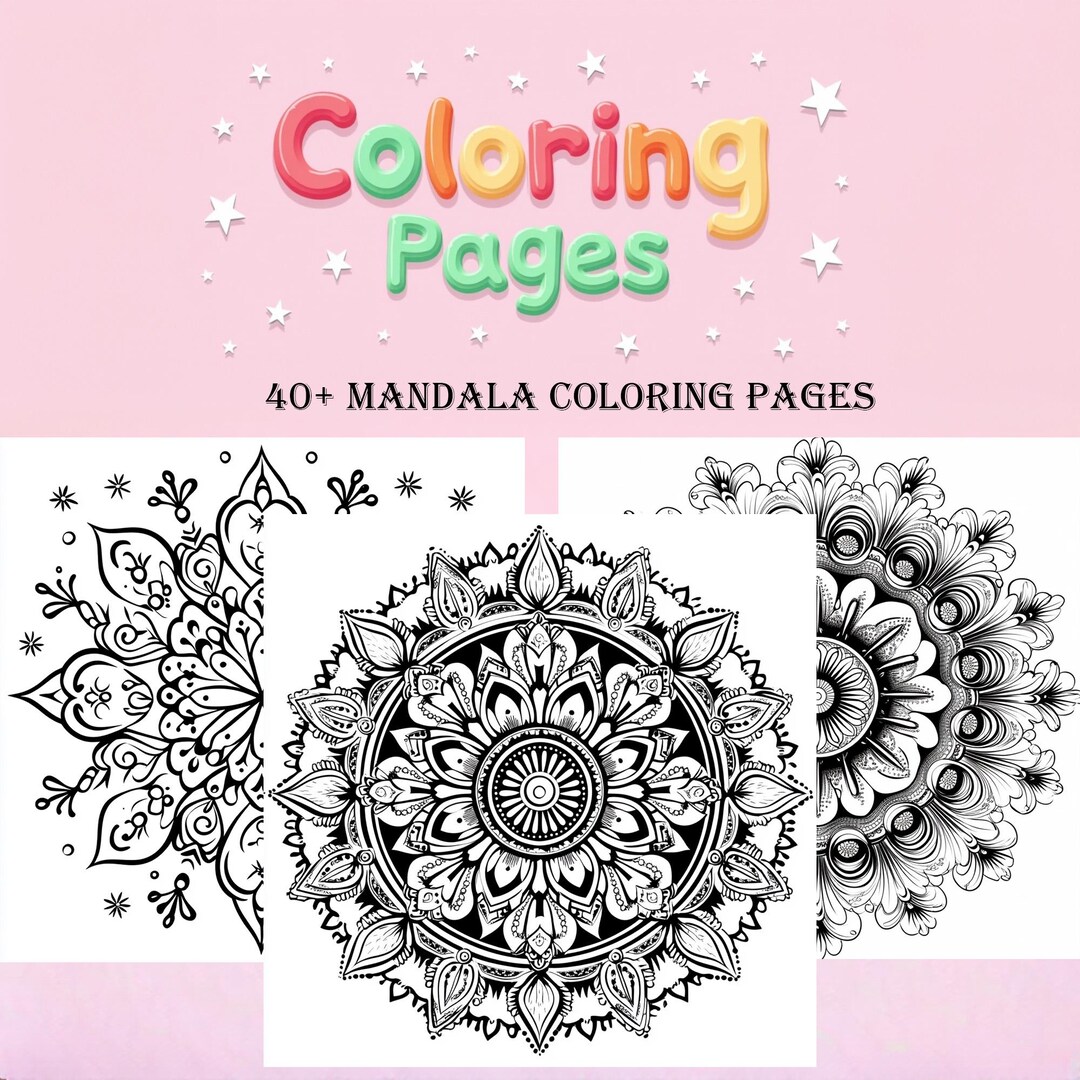 Mandala Coloring Pages for Adults, Relaxation, Stress Relief, Intricate ...