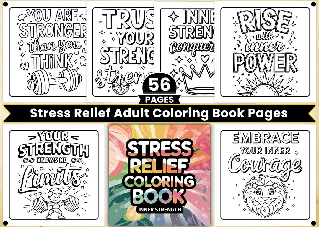 Stress Relief Adult Coloring Book Pages - Ideal for Grown - Ups Seeking ...