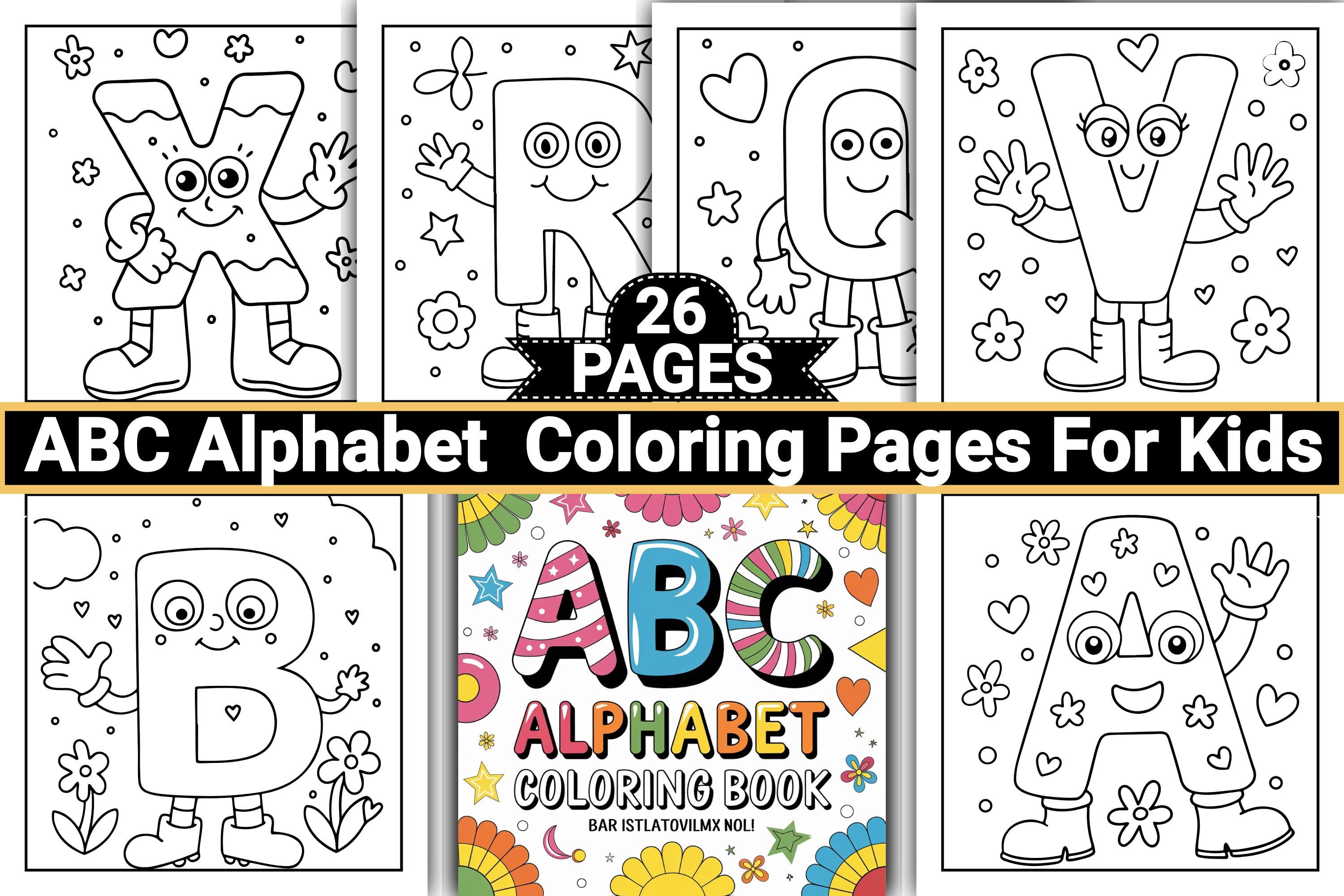 ABC Alphabet Coloring Pages for Kids, Fun Learning Activity, Printable ...