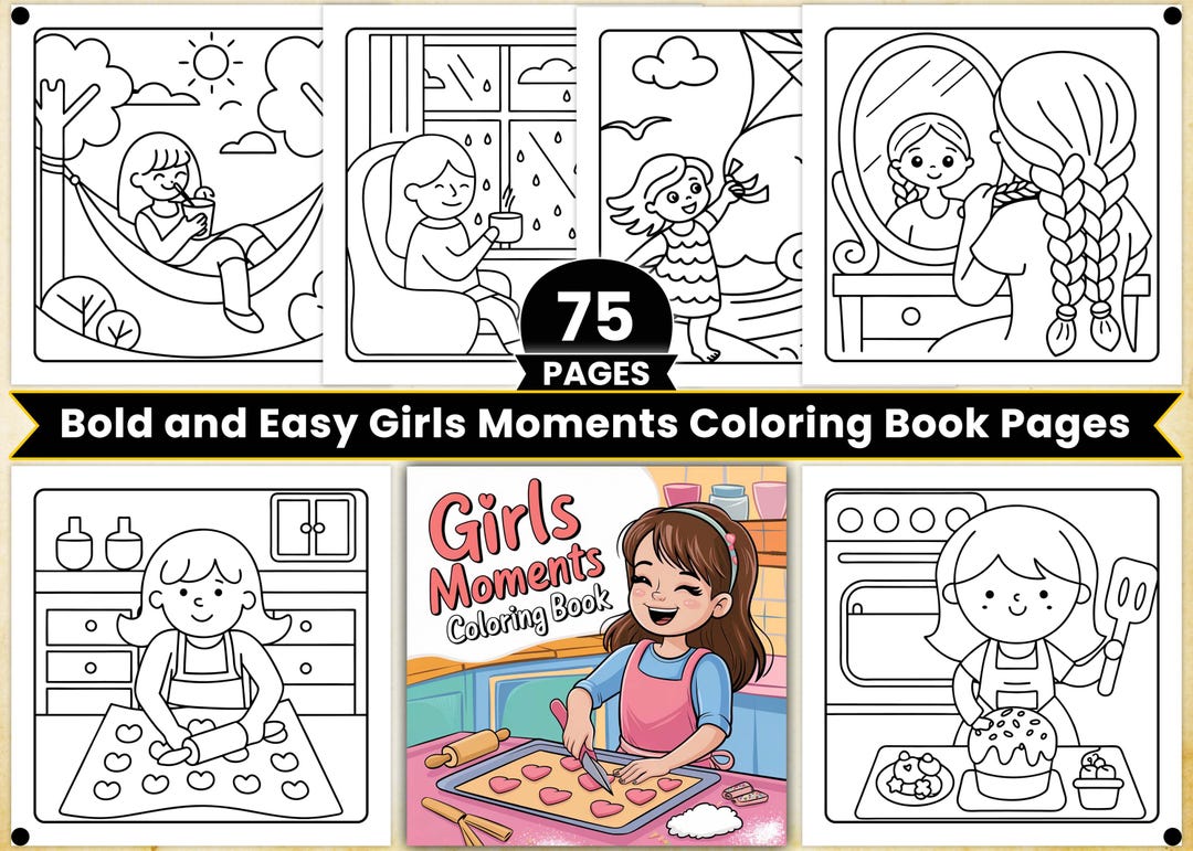 Easy Girls Moments Coloring Book Pages, Coloring Pages for Teen Girls ...