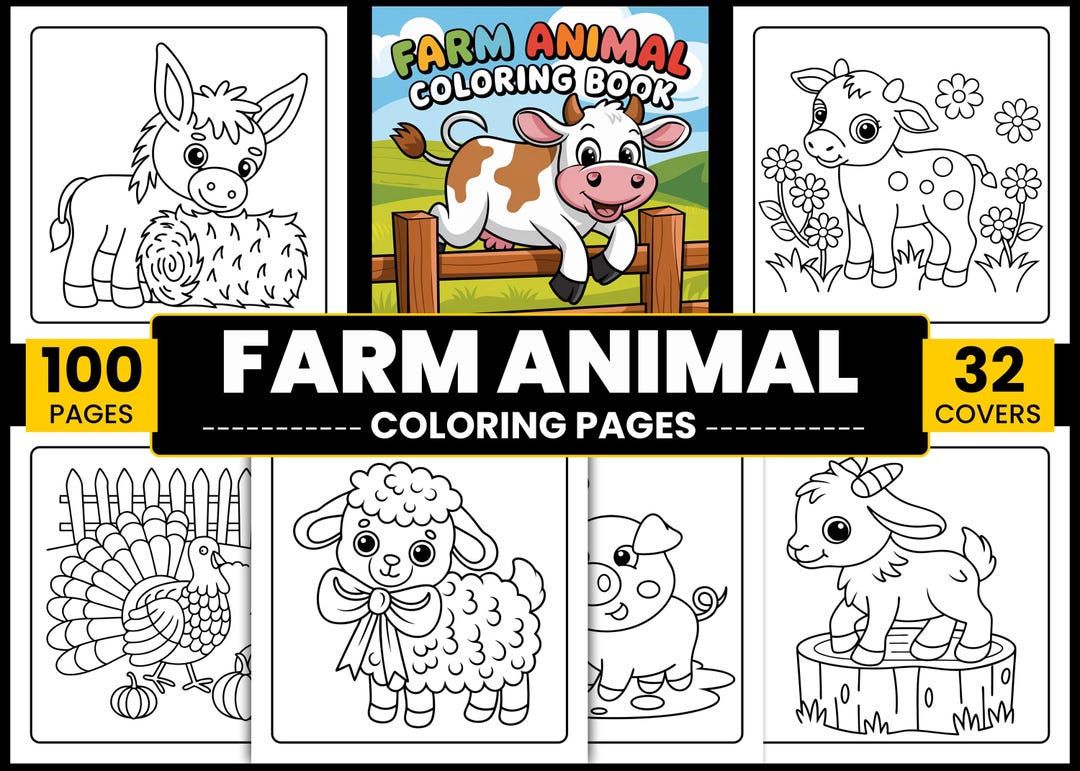 Cute Farm Animal Coloring Pages for Kids - Fun & Educational Coloring ...