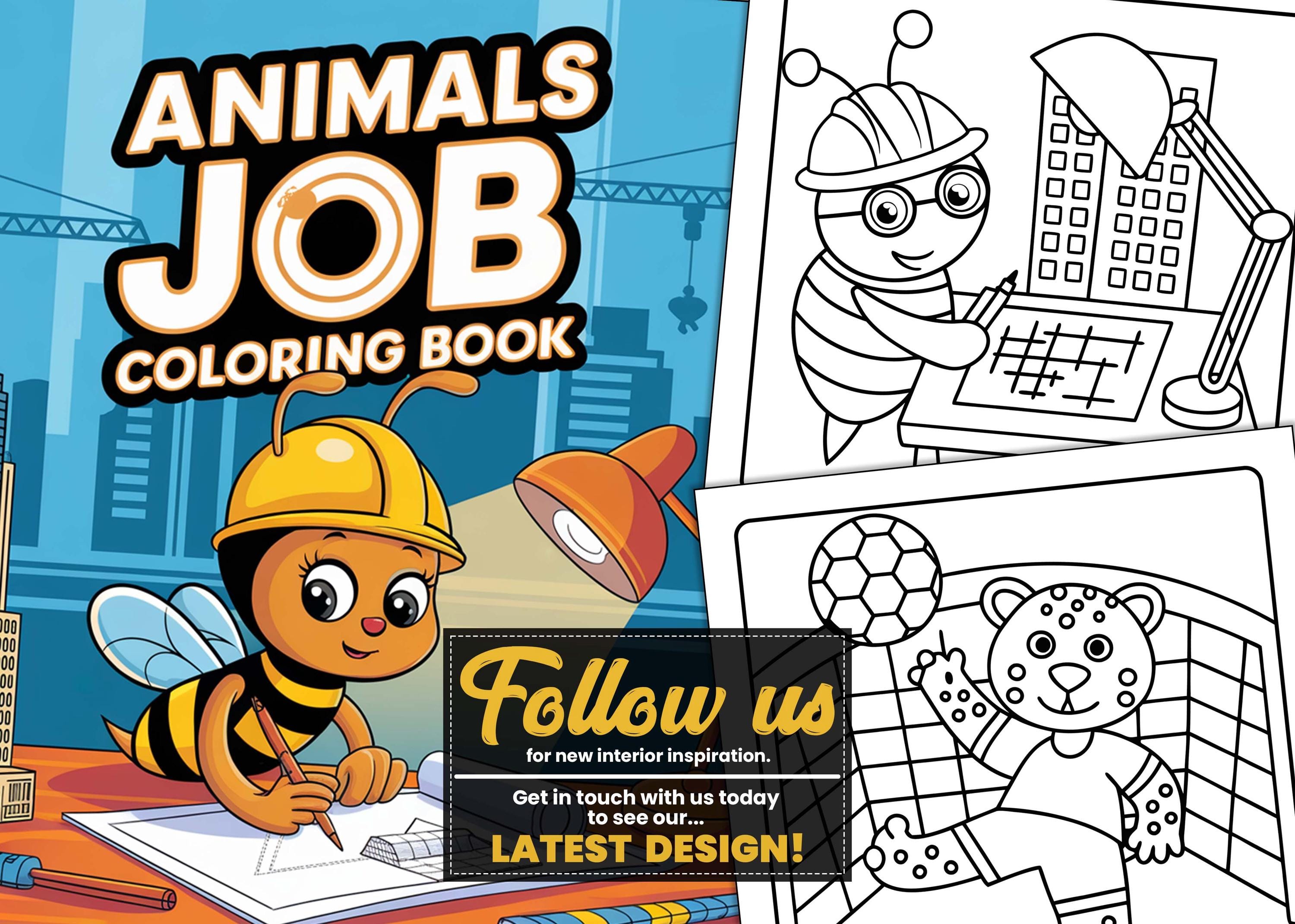 Animals on the JOB Coloring Book Pages, Fun Working Animals Coloring ...