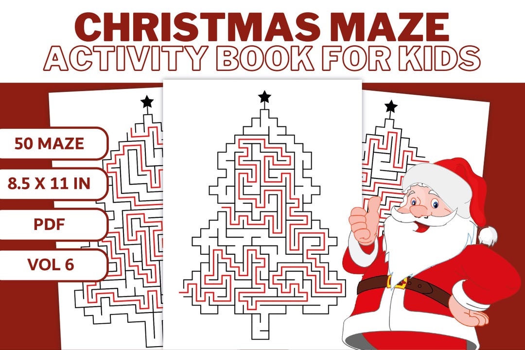 Christmas Maze Activity Book for Kids, Holiday Fun, Christmas Puzzles ...